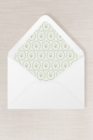 Clare Collection | (A7) Envelope Liner No.1 | Sage Green Dainty Print ...