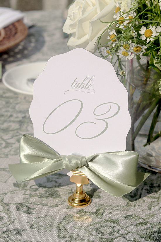 Scalloped Table Numbers | PURCHASE – Creative in Bloom